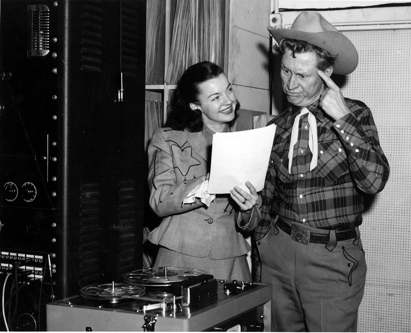 Redd Harper Studying a Script in the Armed Forces Radio Service (AFRS ...