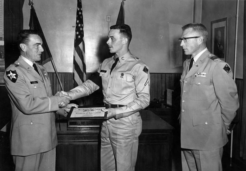 Major General Truman Presents Certificate of Achievement to Reginald ...