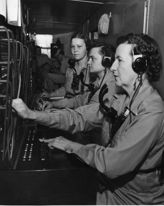 Three Women's Army Corps (WAC) Soldiers on Duty as Switchboard ...