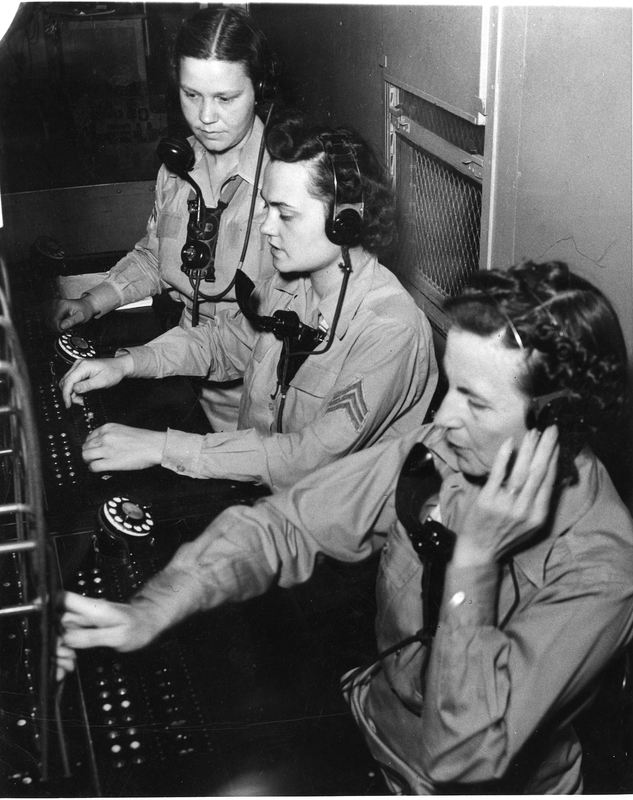 Three Members of the Women's Army Corps (WAC) Operate Army Switchboard ...