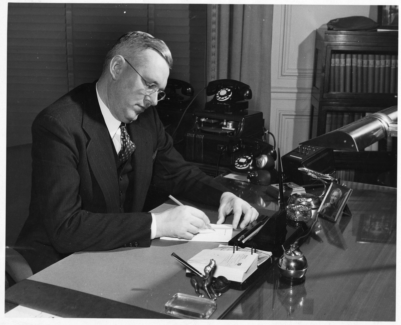 John R. Steelman at Work in His Office | Harry S. Truman