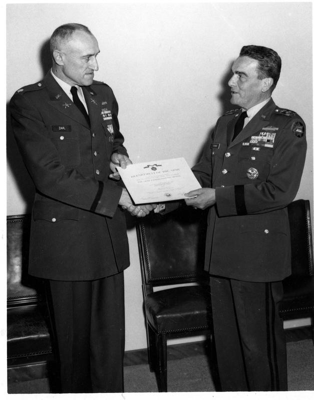 Major John A. Zahl Receives the Army Commendation Medal | Harry S. Truman