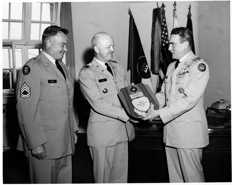 Colonel Harold A. Dye Receiving Reenlistment Award Plaque | Harry S. Truman