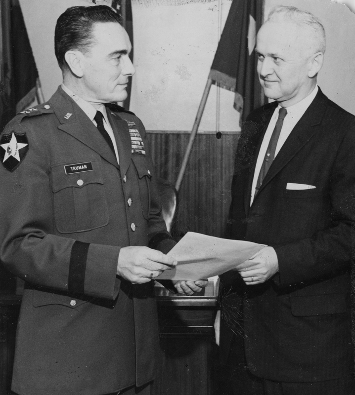 Major General Louis W. Truman Honoring an Unidentified Male | Harry S ...