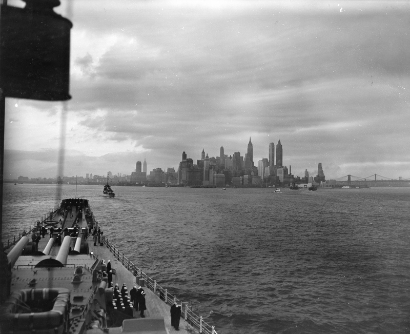 Bow of USS Wisconsin Approaches New York City | Harry S. Truman