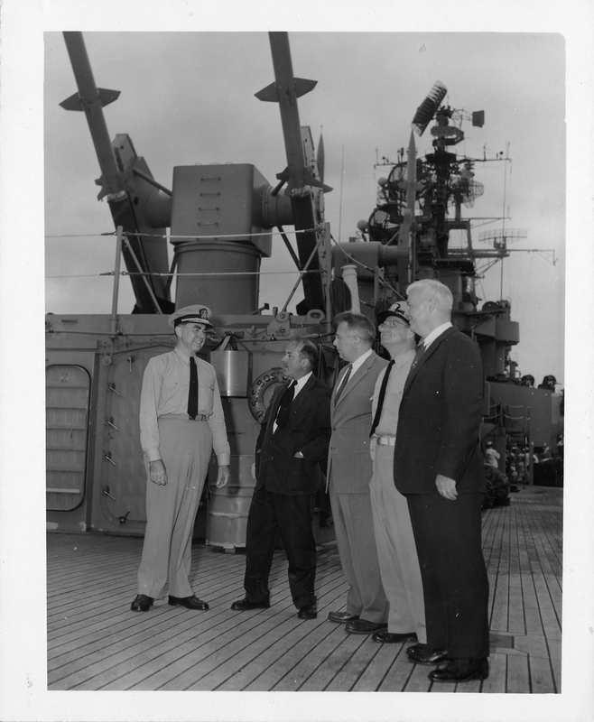 Rear Admiral Lewis S. Parks with Four Unknown Men | Harry S. Truman