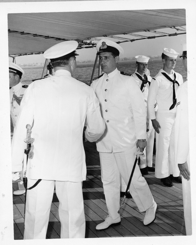 Rear Admiral Lewis S. Parks and Lieutenant Paris Pomonis of the Greek ...
