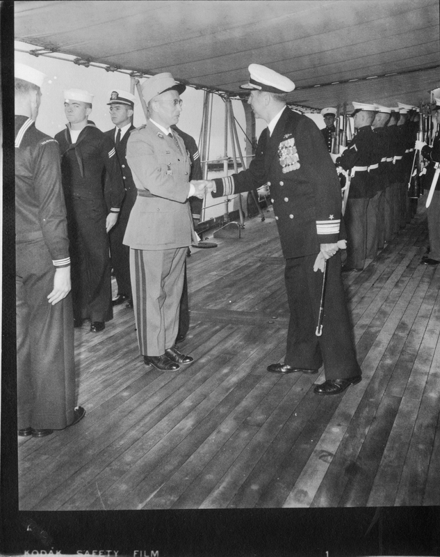 Colonel Mollot and Rear Admiral Lewis S. Parks | Harry S. Truman