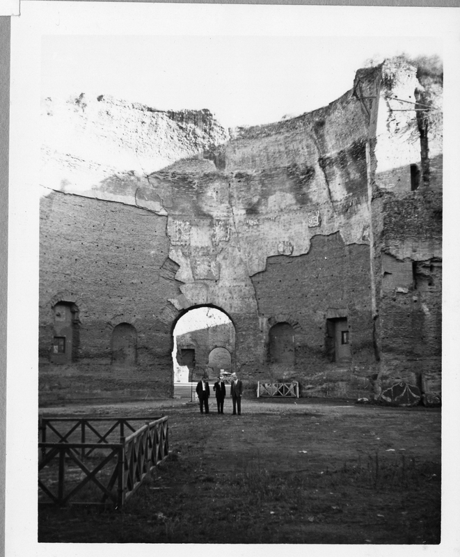 Three Unknown Men at Ruin Site in Rome, Italy | Harry S. Truman