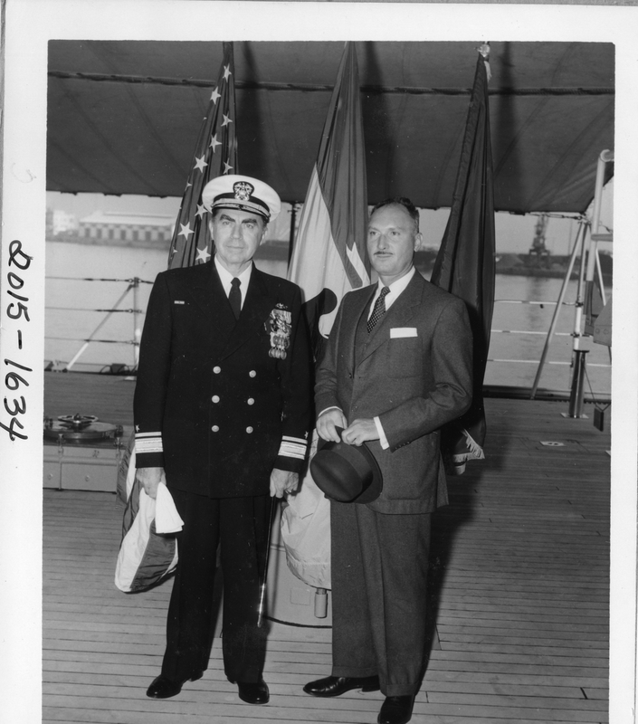 Rear Admiral Lewis S. Parks and Mr. Delgado-Arias | Harry S. Truman