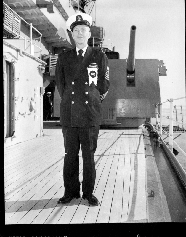 Unknown Navy Officer Poses on Ship Deck | Harry S. Truman