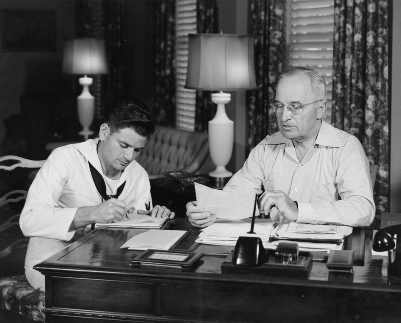 President Harry S. Truman with Yeoman Emil Kesselman | Harry S. Truman