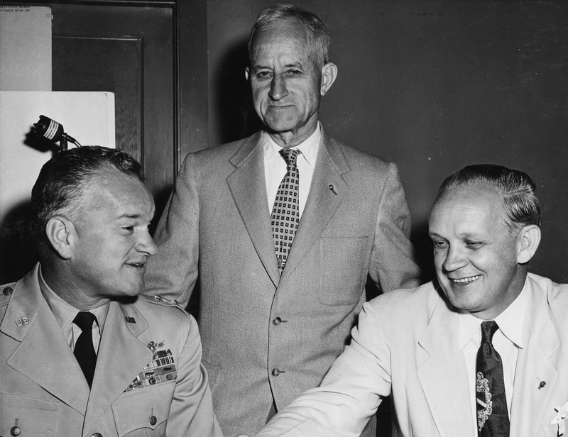 Major General Robert Landry, Mayor Ray Greene and Mayor J. Rolfe Davis ...