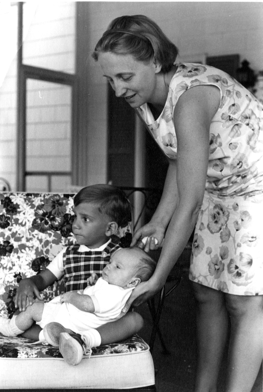 Margaret Truman Daniel Helps Harrison Gates Daniel Hold His New Brother ...