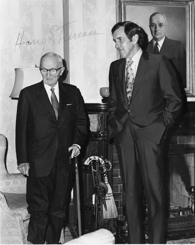 Former President Harry S. Truman Visits with Senator Edmund Muskie ...
