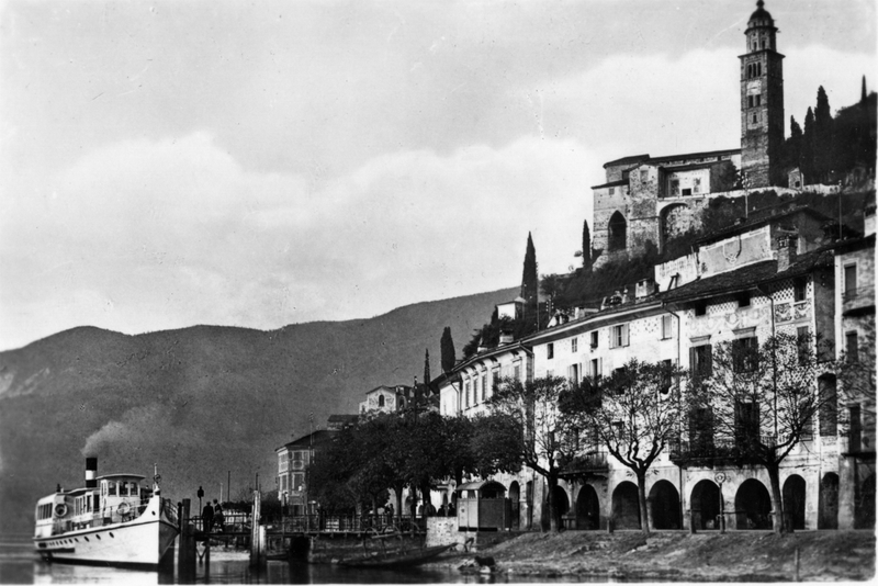 A Boat Dock at the Village of Morcote on Lake Lugano, Switzerland ...
