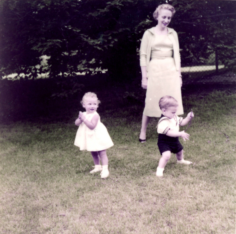Margaret Truman Daniel and Clifton Truman Daniel Playing Outdoors ...