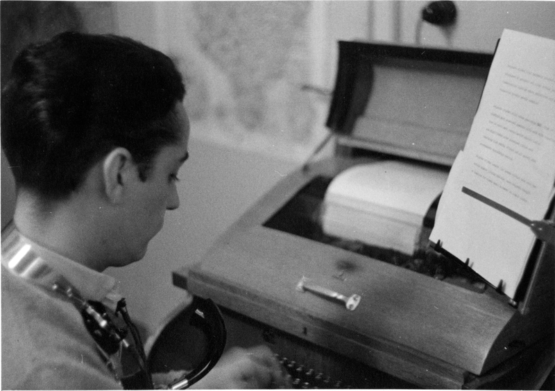 E. Clifton Daniel, Jr. Works At a Teletype Machine | Harry S. Truman