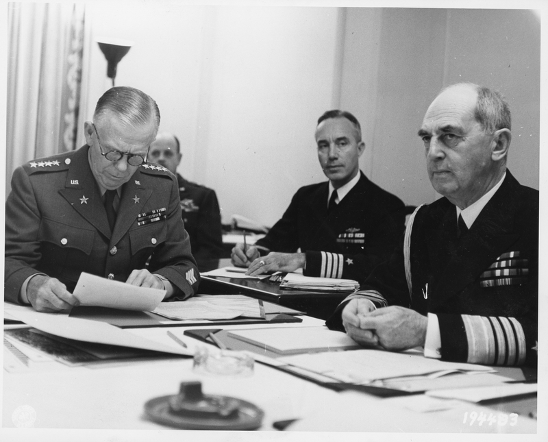 General George Marshall with Admirals at Second Quebec Conference ...