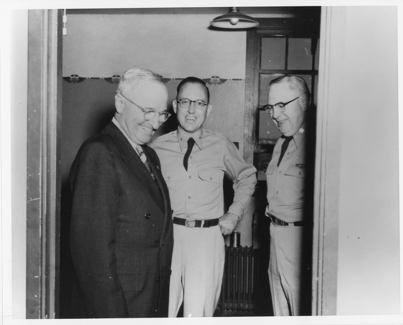 Former President Harry S. Truman Is All Smiles with Two Unidentified ...