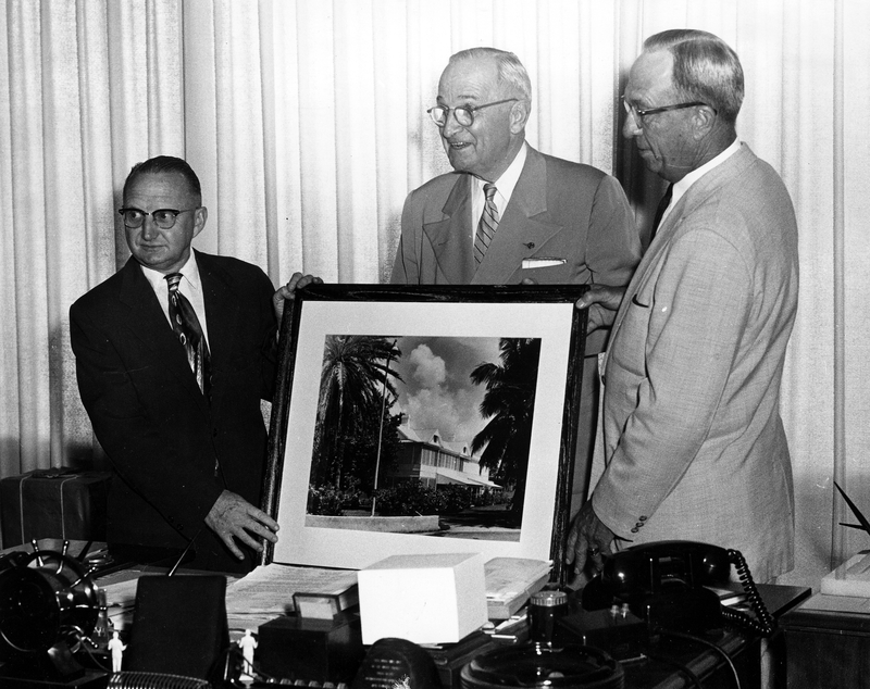 Former president Truman accepting gift | Harry S. Truman