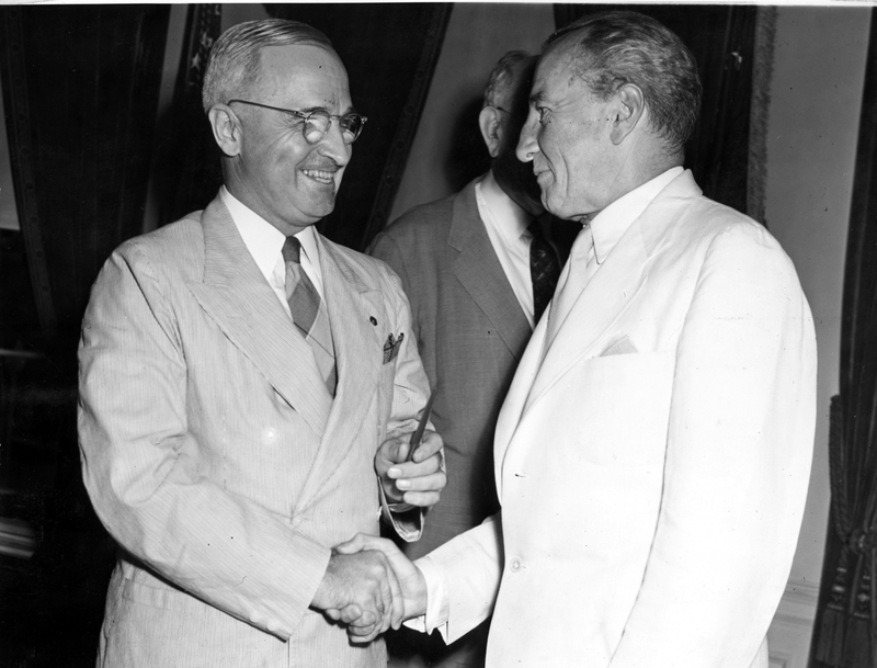 President Truman shakes hands with British ambassador | Harry S. Truman