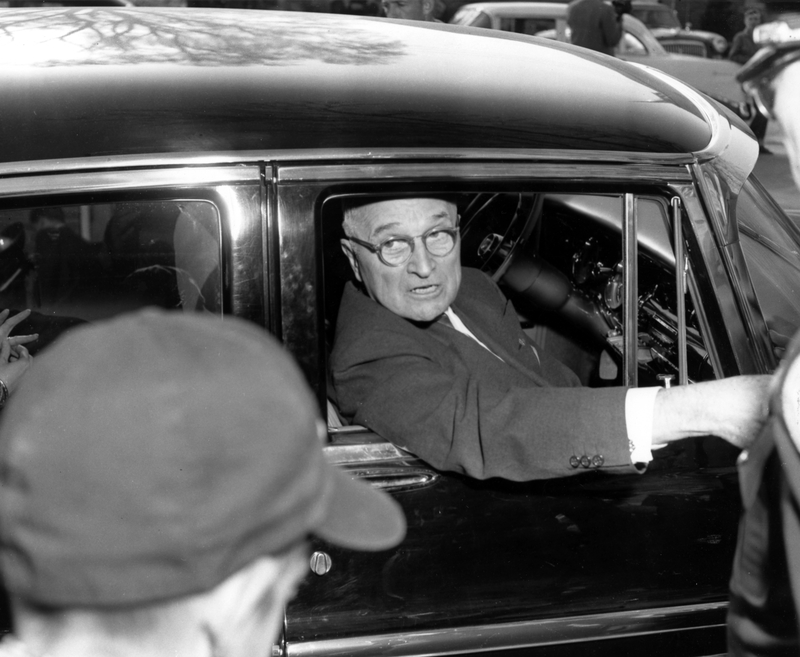 Former President Harry S. Truman in car | Harry S. Truman