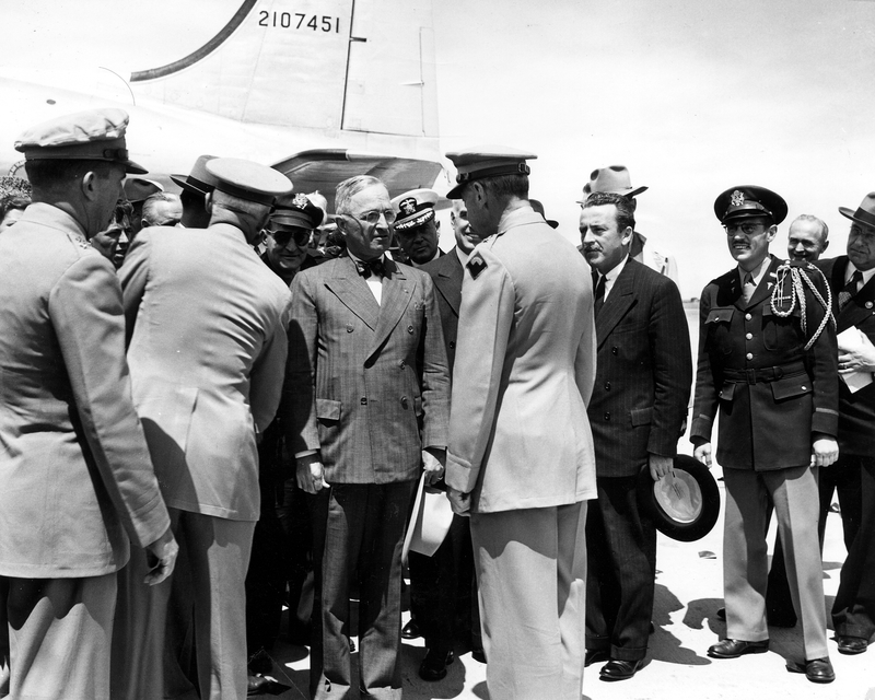 President Truman with a group of people and officers | Harry S. Truman