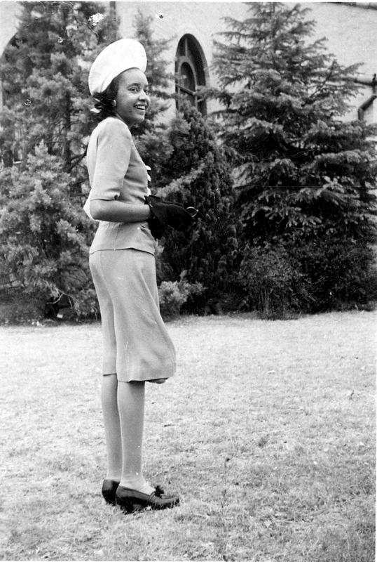 Georgia L. Flemings near a church | Harry S. Truman