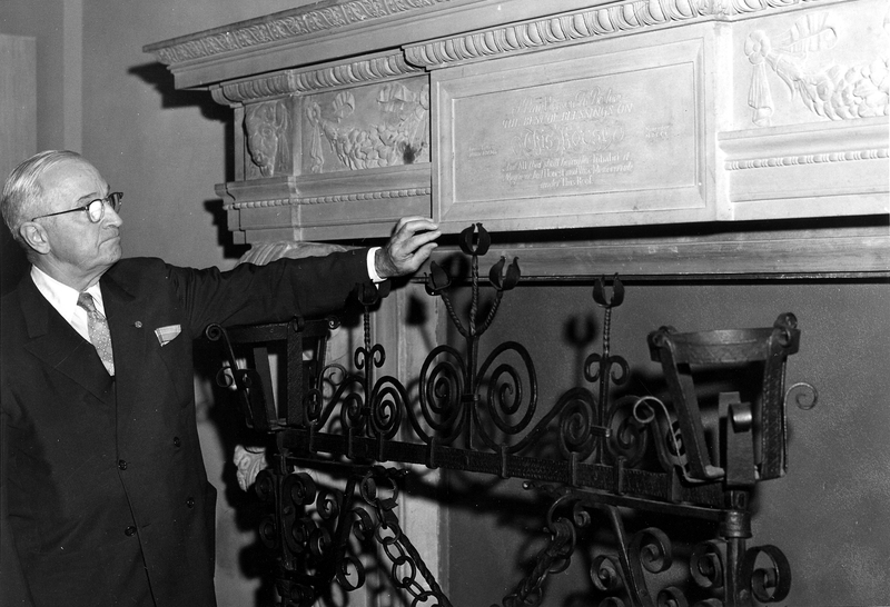 Truman near mantle in Library | Harry S. Truman