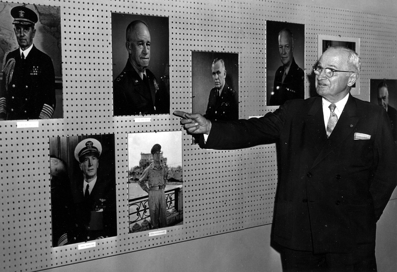 Truman near museum exhibit | Harry S. Truman