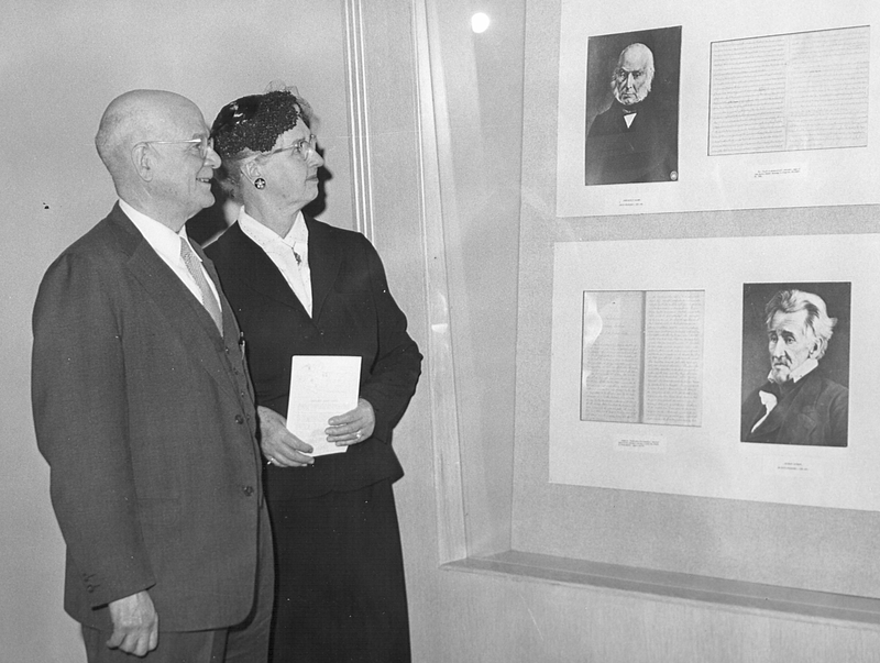 Dr. and Mrs. Samuel Bemis in the museum room of the Library | Harry S ...