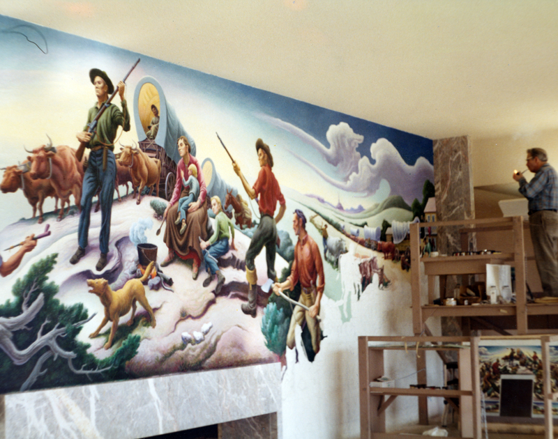 Benton working on mural | Harry S. Truman