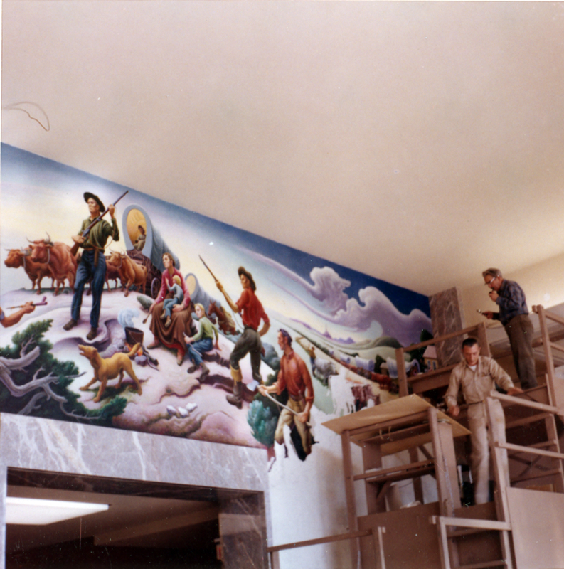 Benton at work on mural | Harry S. Truman