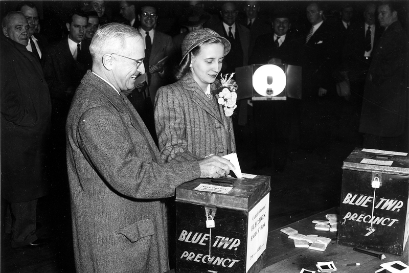 President Harry S. Truman and Margaret Truman Voting | Harry S. Truman
