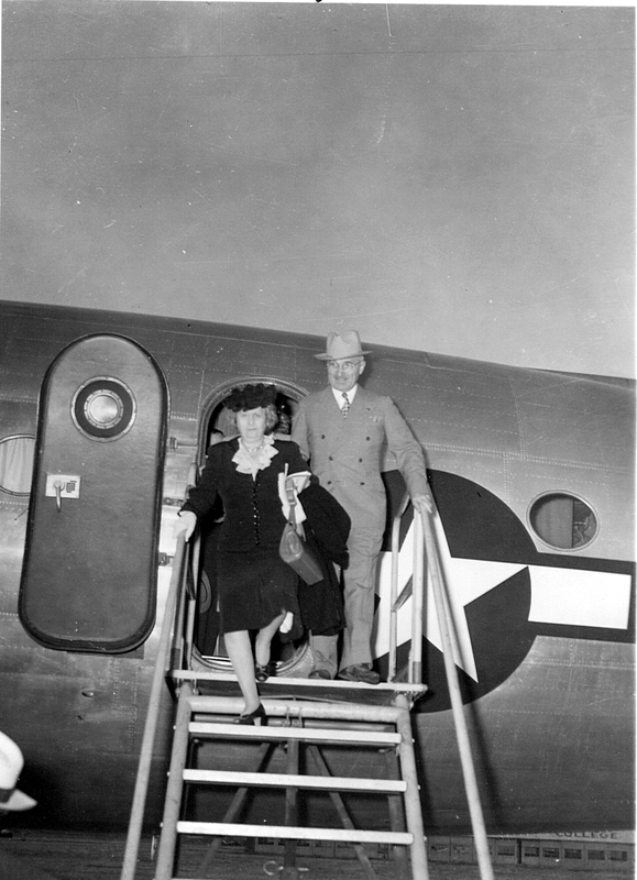 President and Mrs. Truman arrive by plane | Harry S. Truman