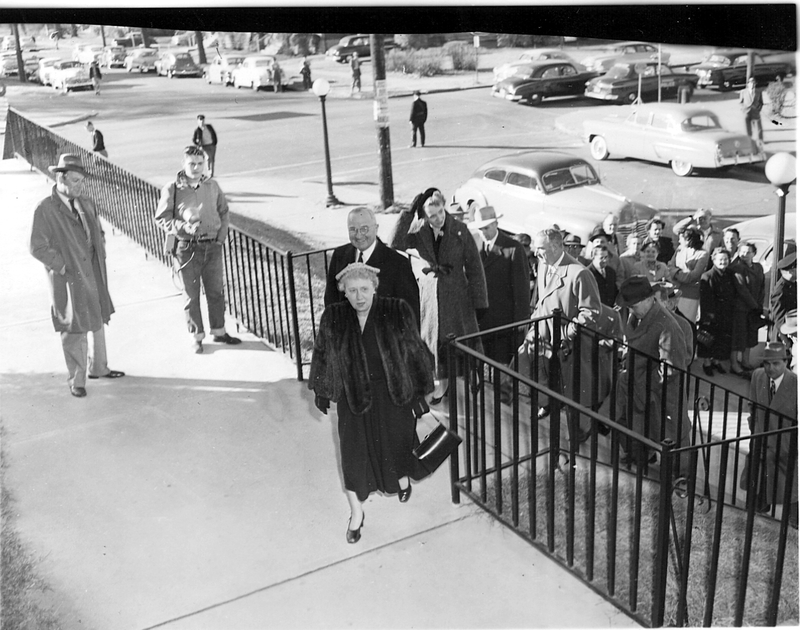 The Trumans on the steps of Memorial Hall | Harry S. Truman