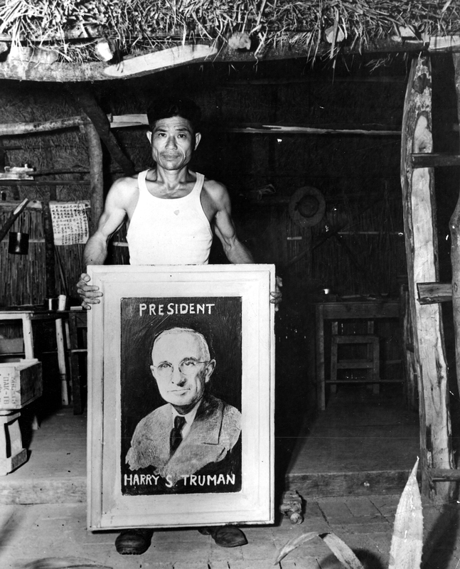 Man with Truman portrait | Harry S. Truman