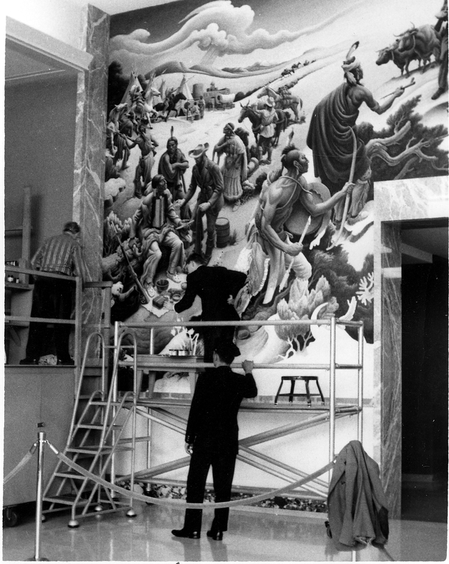 Benton working on mural | Harry S. Truman