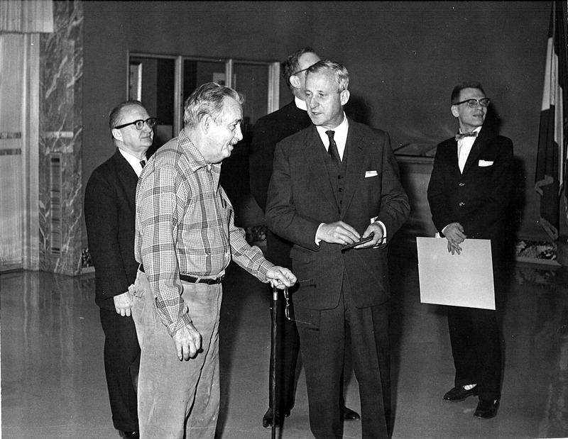 Thomas Hart Benton and others in the Truman Library Lobby | Harry S. Truman
