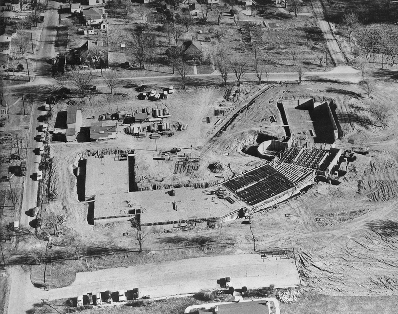 Aerial view of construction of the Harry S. Truman Library | Harry S ...