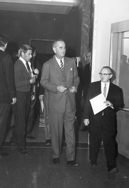 Lyle, Johnson, and Brooks during Johnson's visit to the Truman Library ...