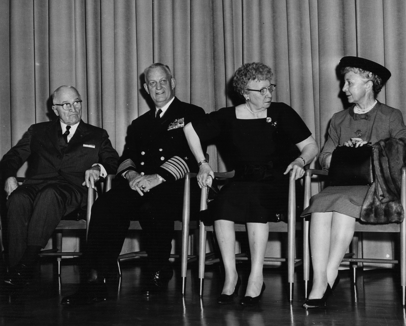 Truman, Burke, Mrs. Truman, and Mrs. Burke on stage | Harry S. Truman