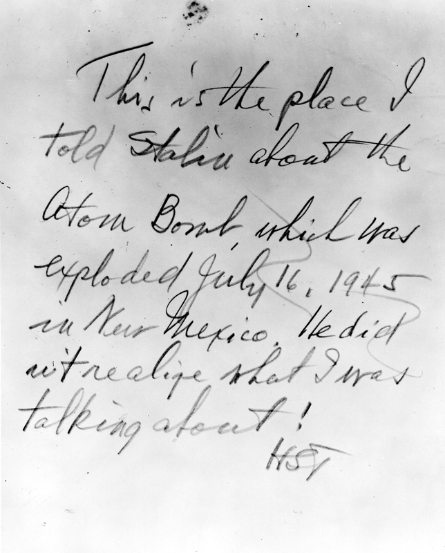 Inscription from President Truman about Atomic Bomb on Back of Photo ...