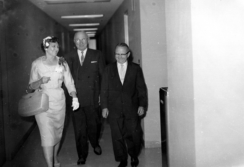 Former President Truman with Sue Gentry and Philip Brooks | Harry S. Truman