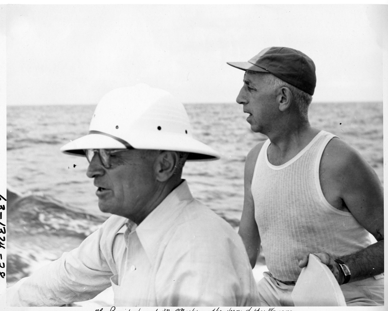 President Harry S. Truman and Ted Marks Look Out Into the Sea | Harry S ...