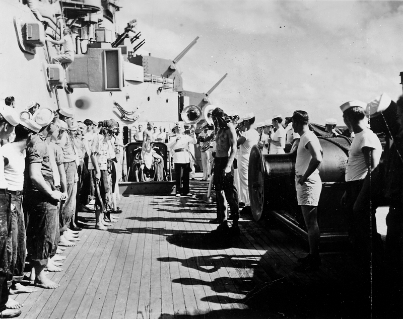 Scene of the Crossing the Equator Ceremony on the USS Missouri | Harry ...