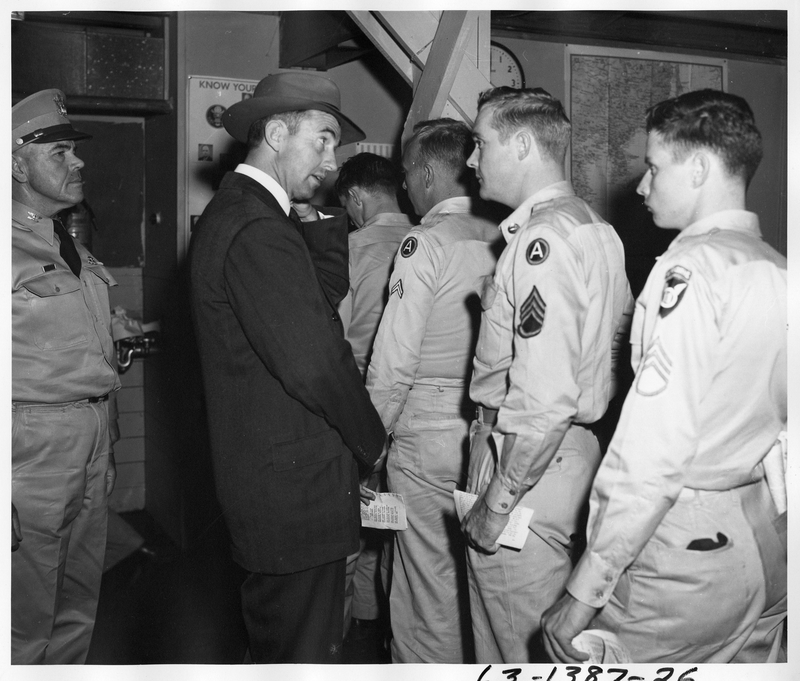 Secretary of the Army Frank Pace Visits Camp Stoneman, California ...