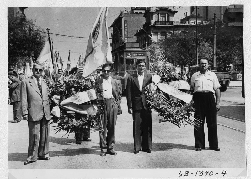 Greek Labor Executives Holding Wreaths in Anthens, Greece | Harry S. Truman