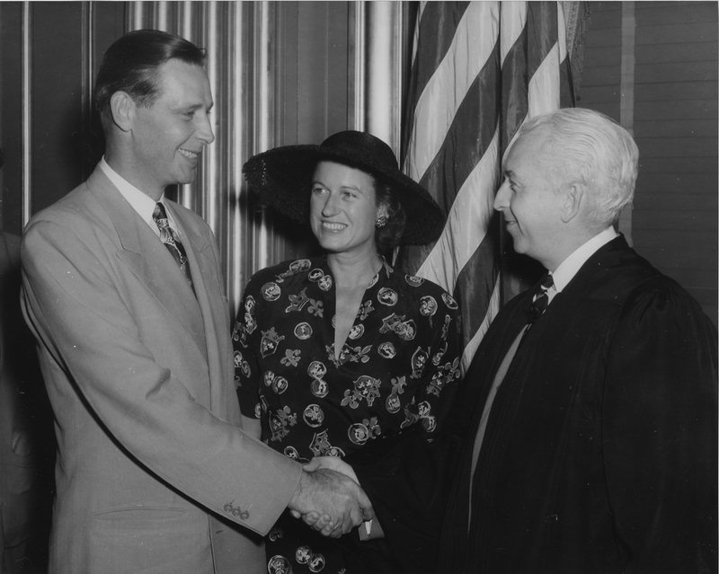 Maurice J. Tobin Shaking Hands with Judge | Harry S. Truman